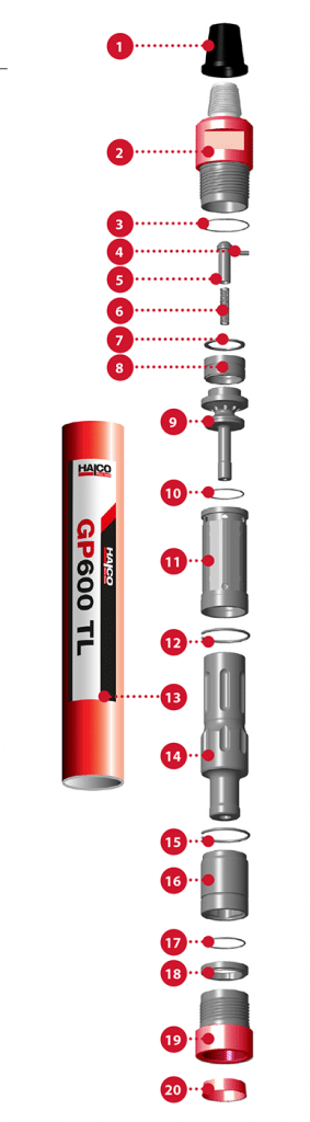 6” GP600 TL QL60 | GP Range Hammers | Halco Rock Tools